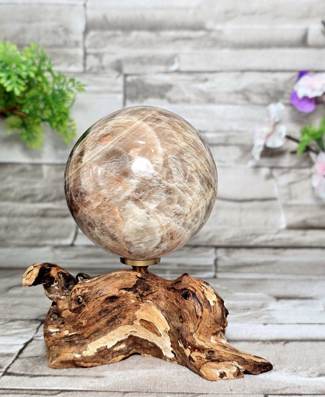 Peach Moonstone Sphere / 64mm / Strong Sheen / Moonstone / Chakra ...