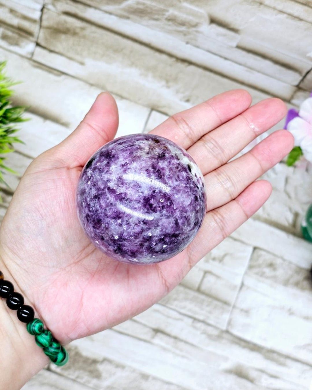 Sparkly Lepidolite Sphere / 60mm / Purple Sphere / Lepidolite / Chakra ...