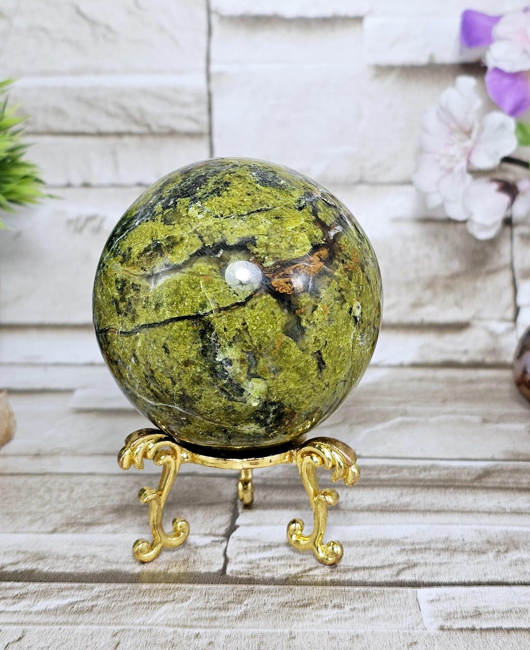 Serpentine Jade Sphere / 63mm / Chakra / Green Jade / Rocks and ...