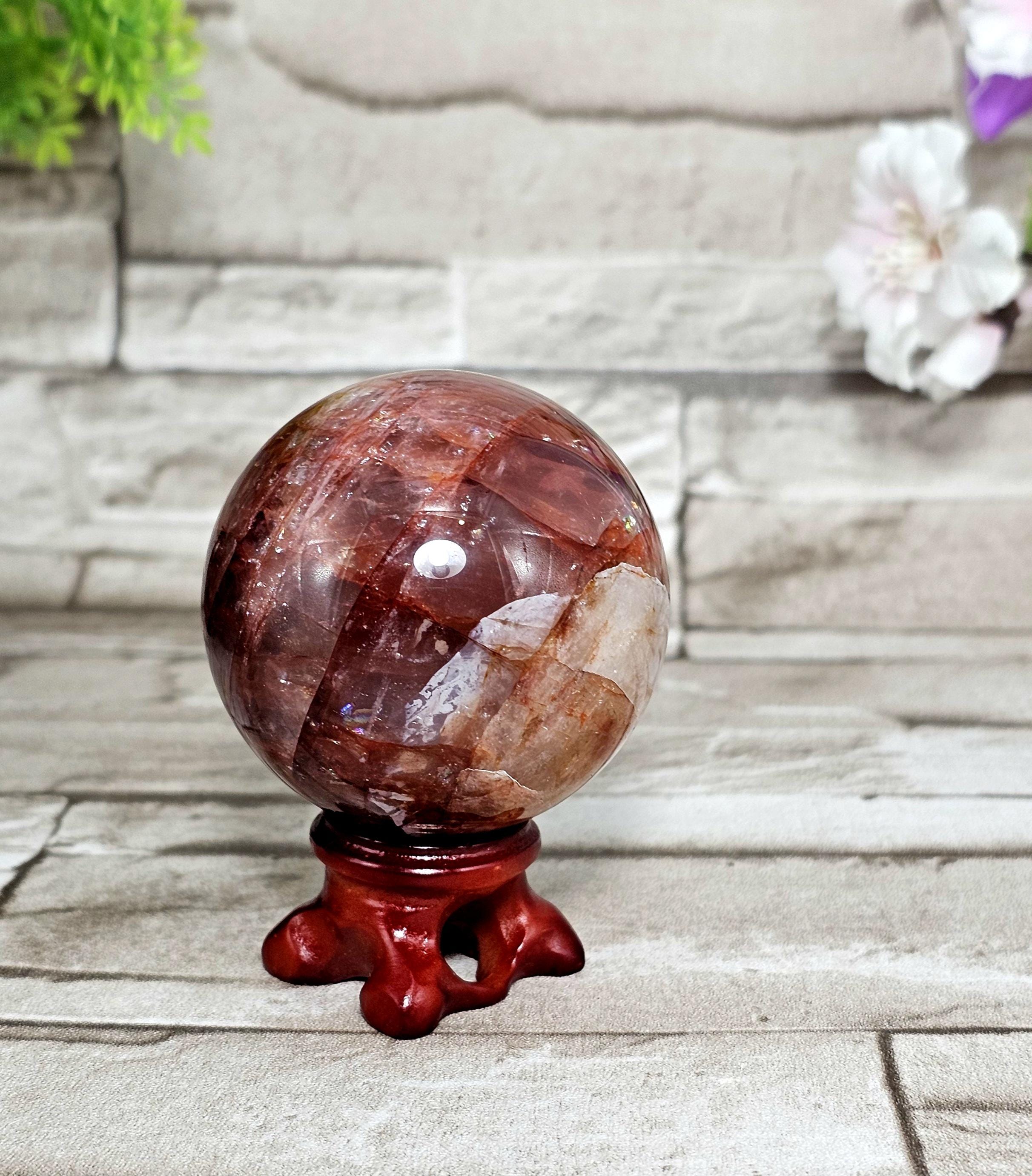 High Quality Fire Quartz Sphere With Crazy Rainbow / 52mm / Fire Quartz ...