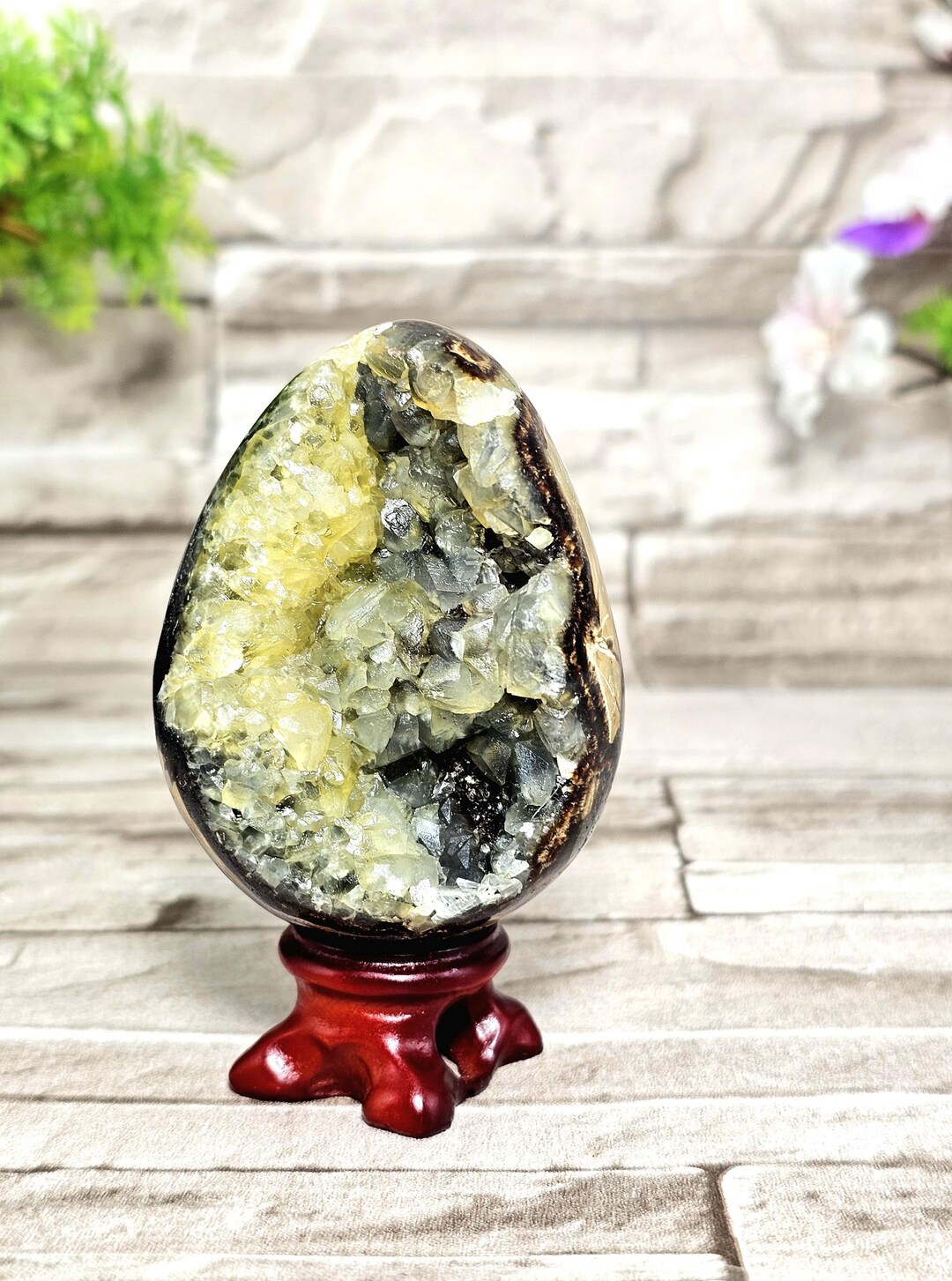 Septarian With Calcite Egg / Chakra / 3"/ Crystal Egg Carving / Rocks ...