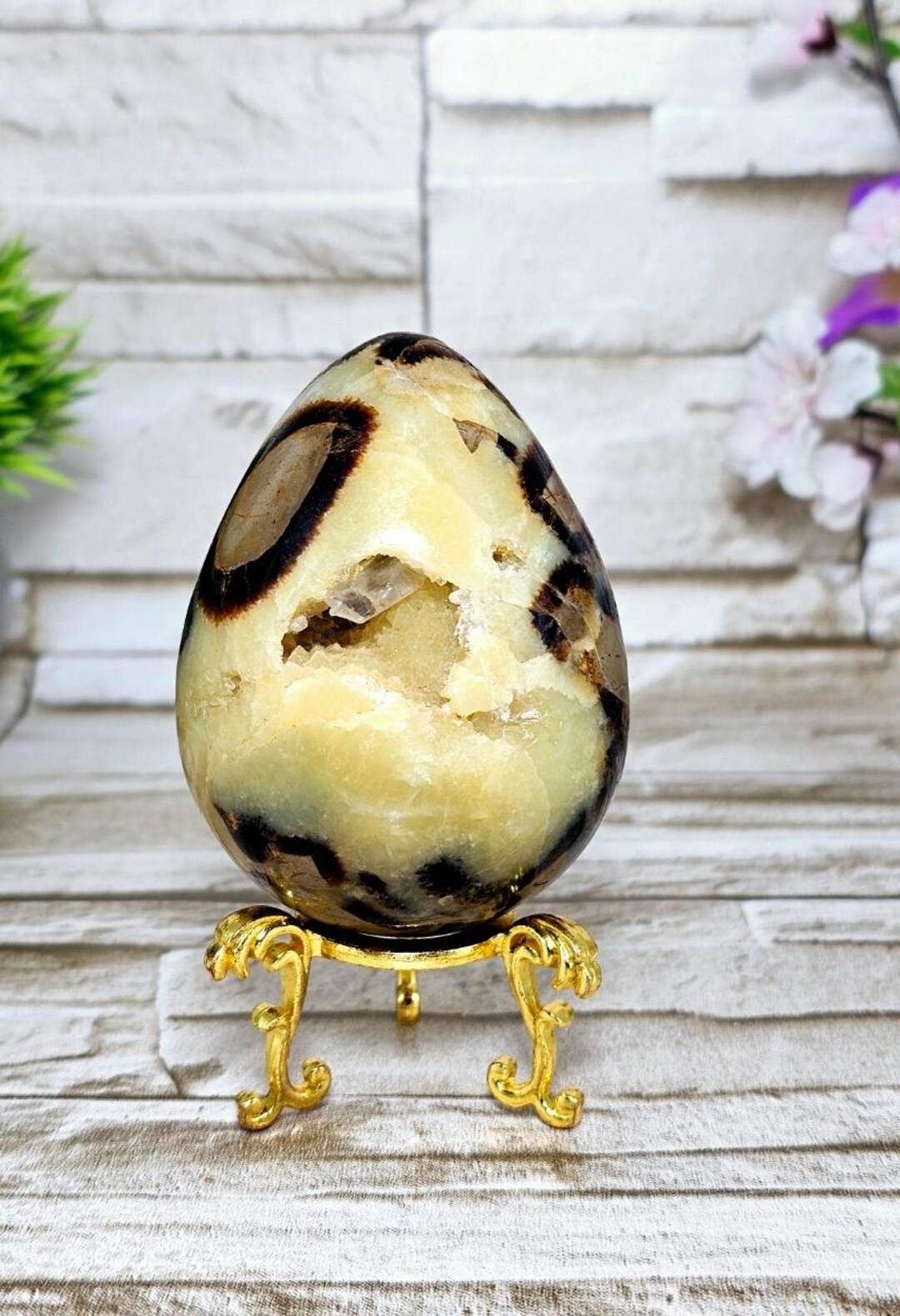 Septarian With Calcite Egg / Chakra / 3"/ Crystal Egg Carving / Rocks ...