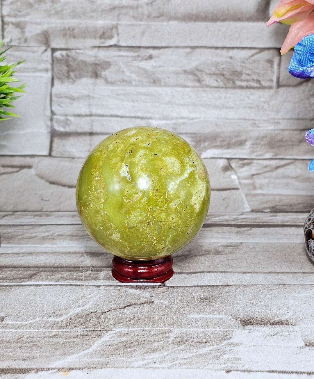 Serpentine Jade Sphere / 62mm / Green Jade / Chakra / Rocks - Etsy