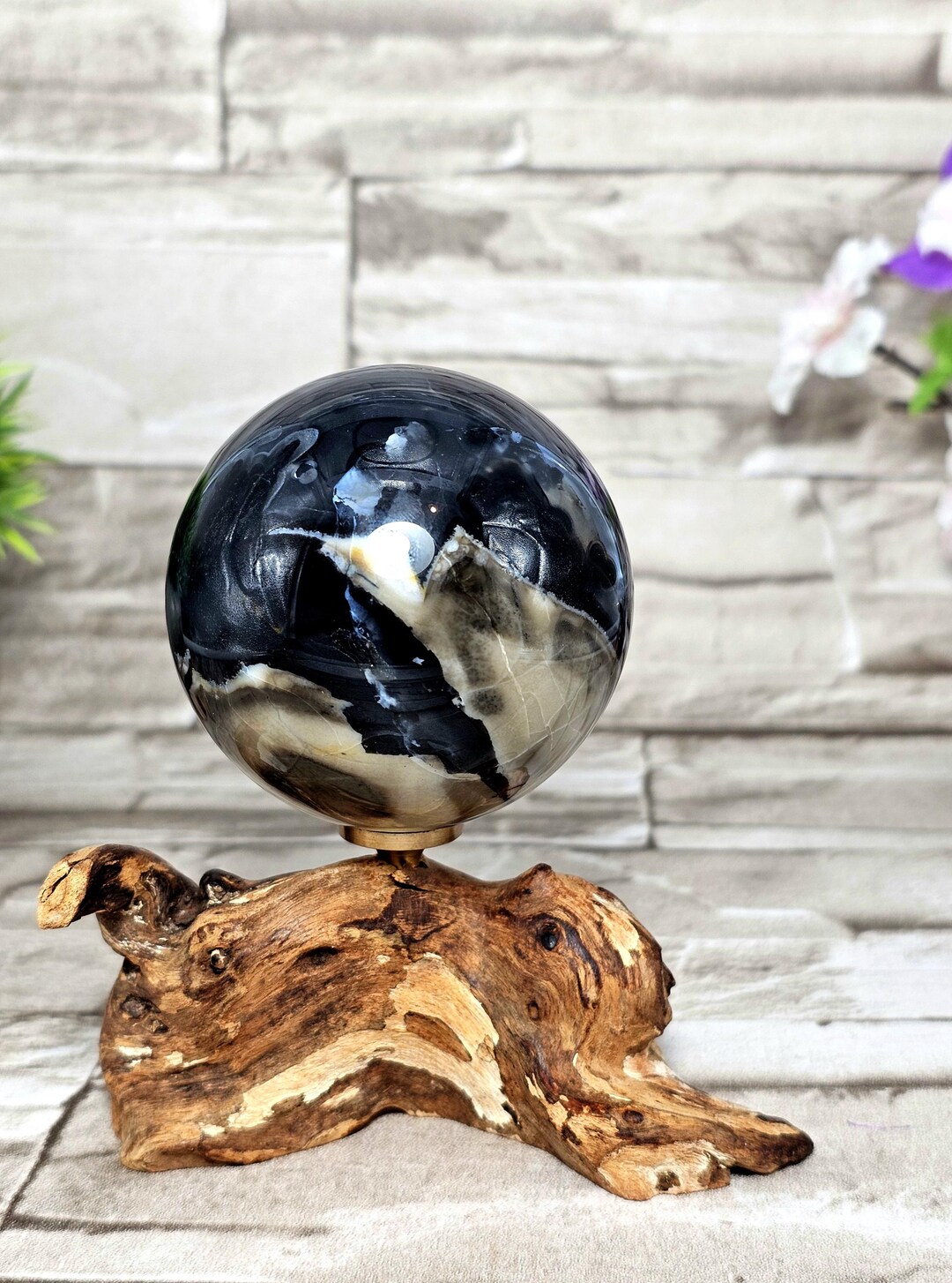 Volcanic Agate Sphere / 61mm / UV Reactive / Chakra / Rocks and ...