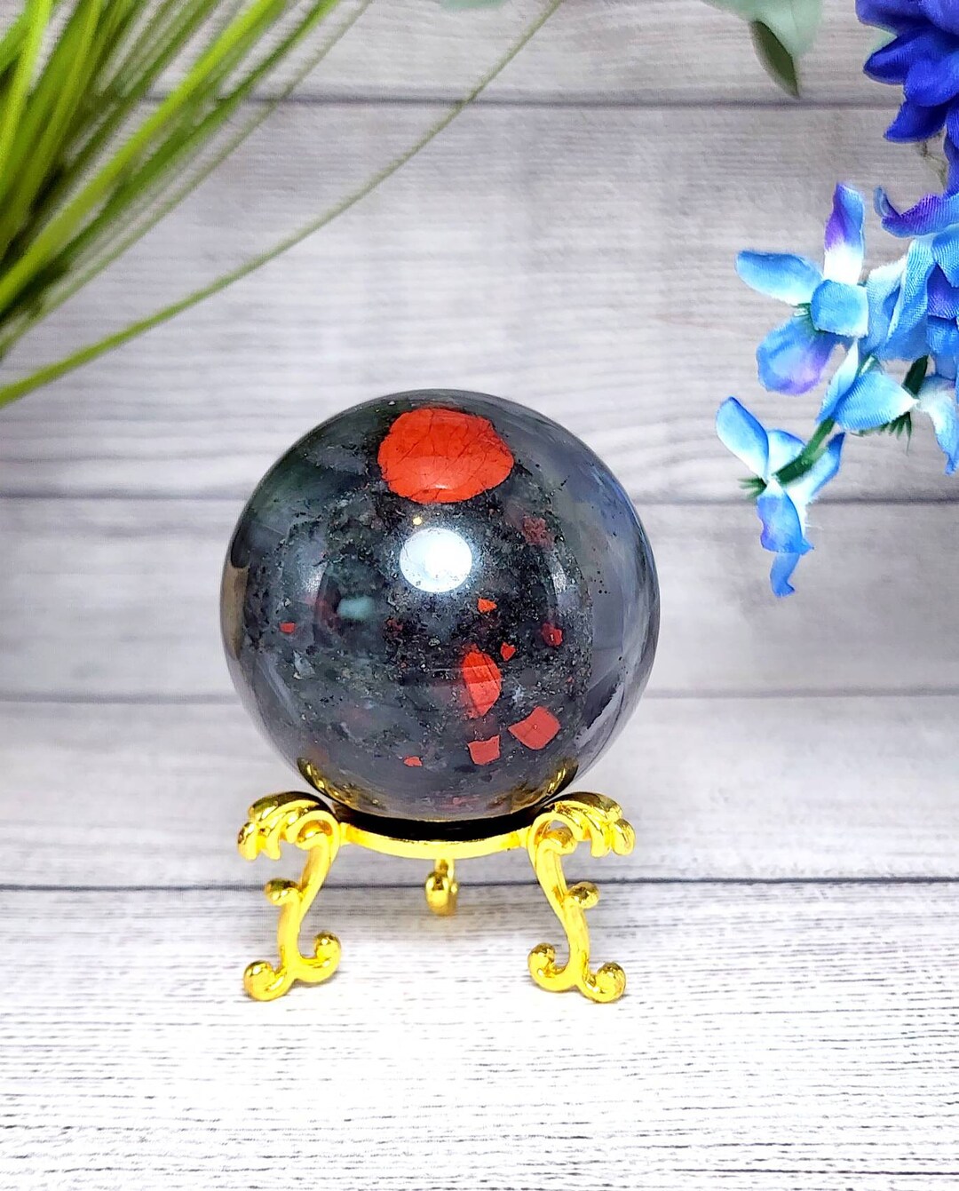 African Bloodstone Sphere / 57mm / Health and Happiness / - Etsy