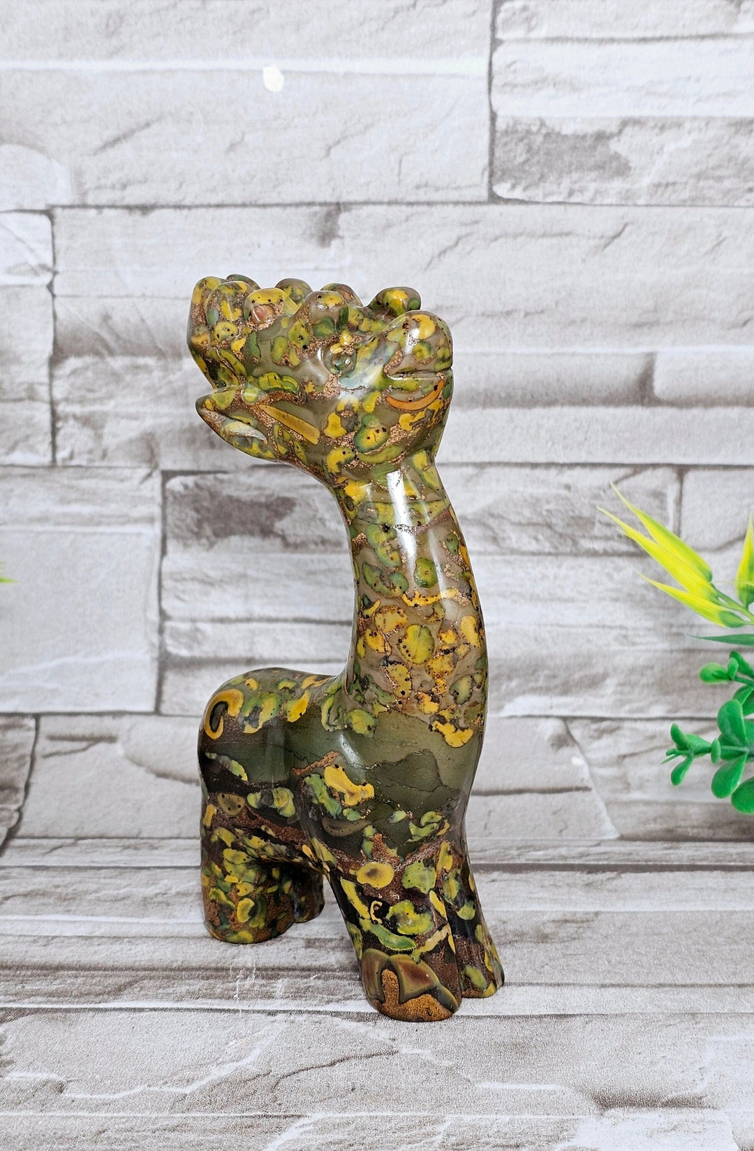 Rainforest Jasper Reindeer Carving / Crystal Reindeer / Rainforest ...