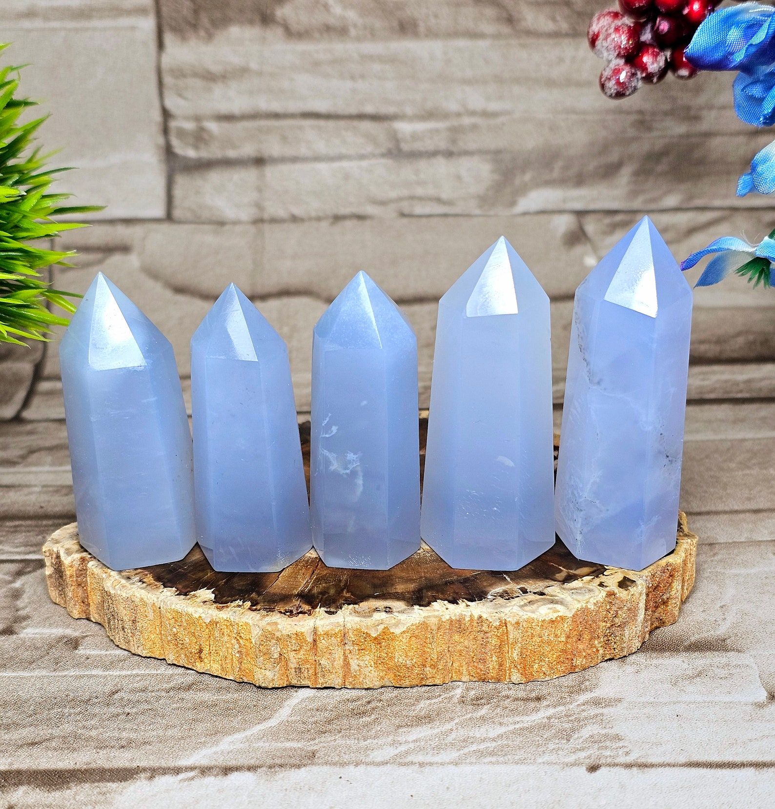 Blue Chalcedony Points / 2.10" to 2.4" / Chalcedony / Chakra / Rocks and Minerals - Etsy