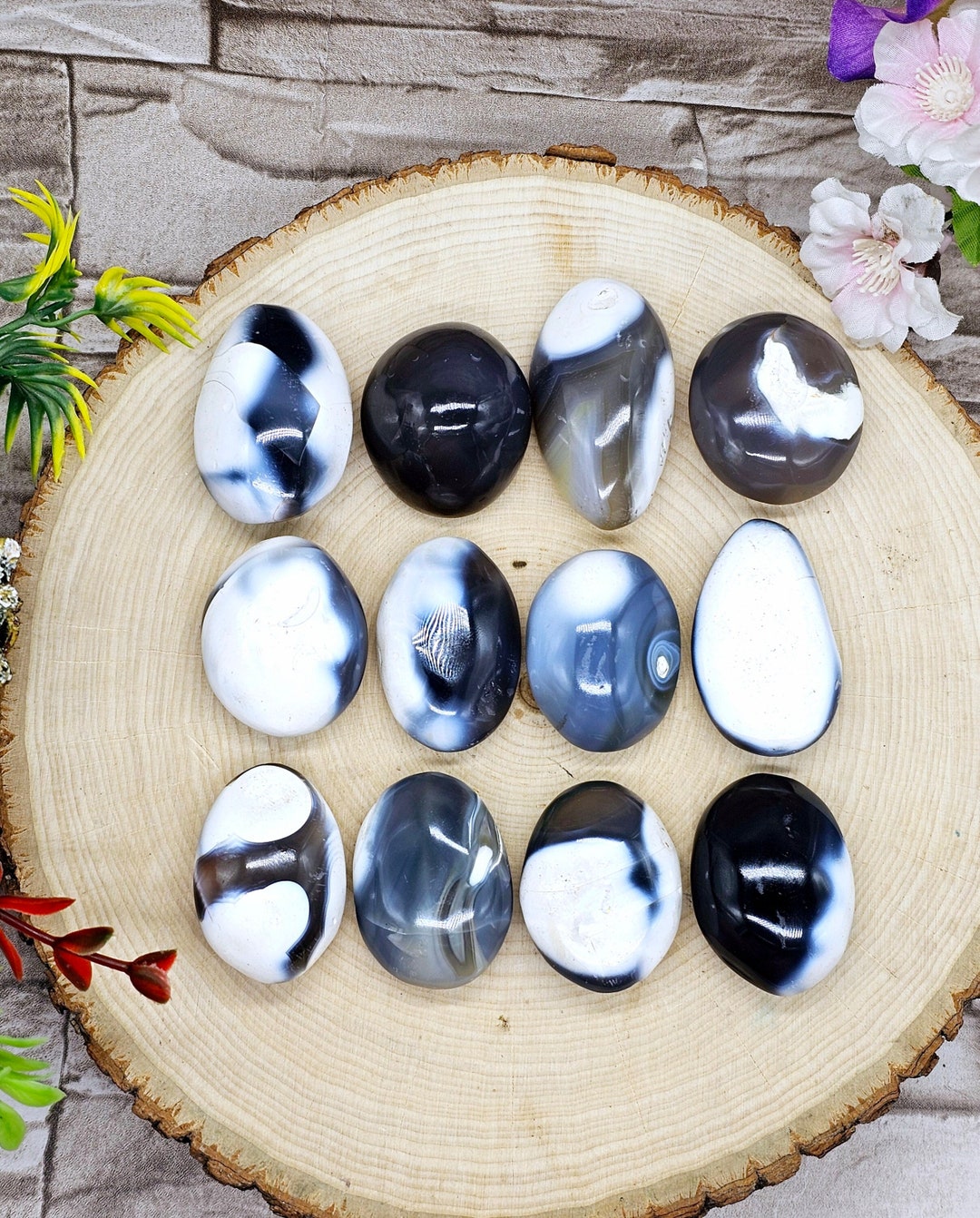 Orca Agate Palm Stone / Blue and White Agate / Chakra / Rocks and ...