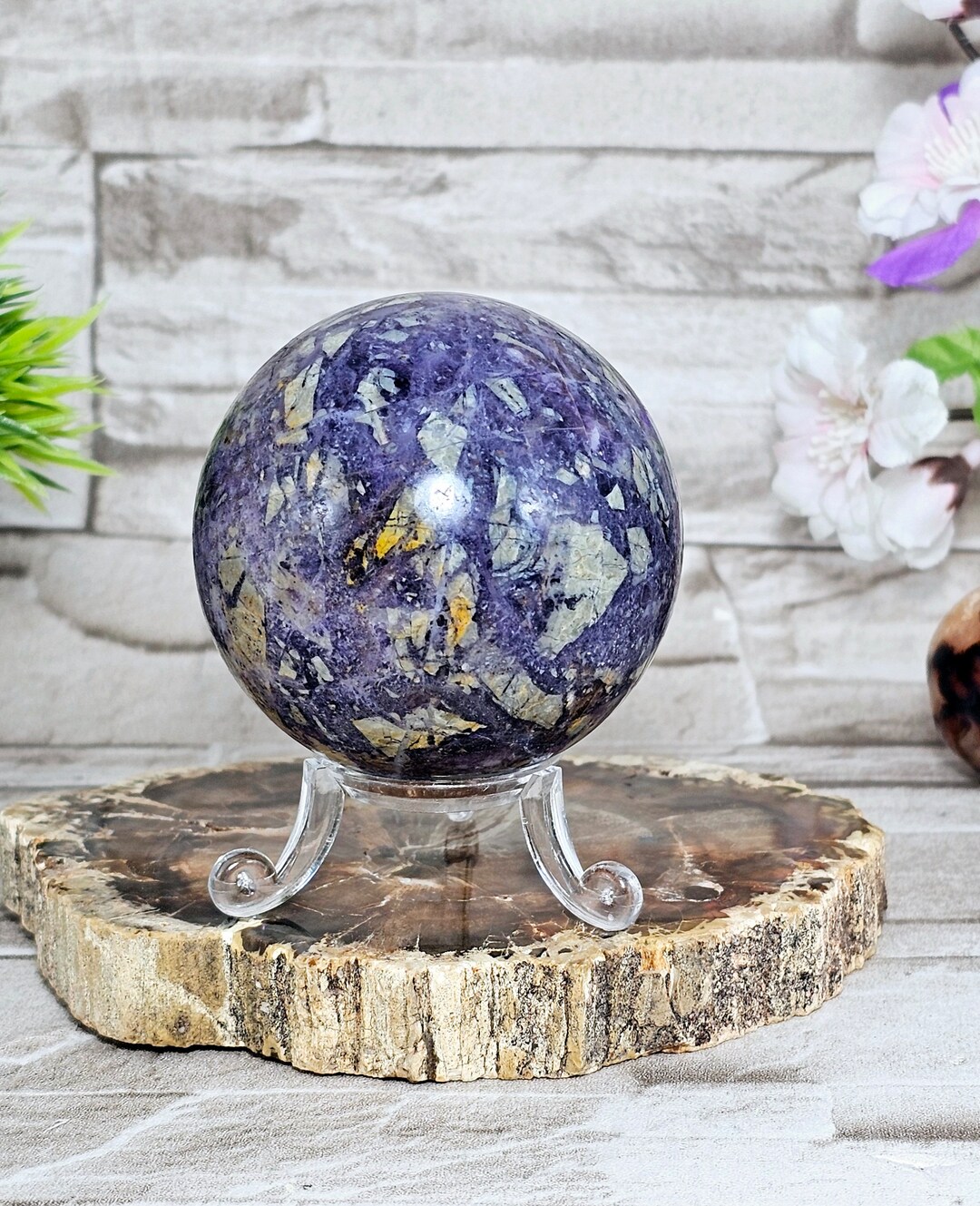 Fluorite Root Sphere / 61mm / Purple Fluorite / Chakra / Rocks and ...