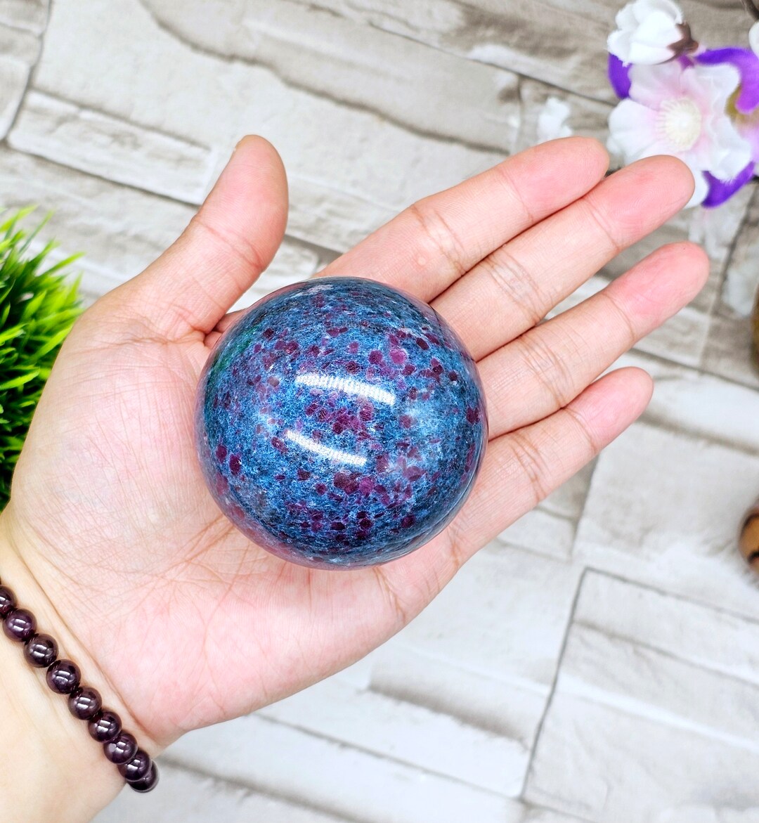 Ruby Fushite With Kyanite Sphere / 58mm / Ruby / UV Reactive / Chakra ...