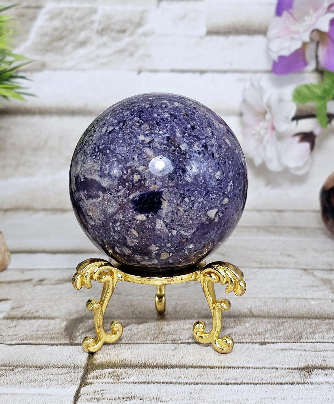 Fluorite Root Sphere / 54mm / Brecciated Fluorite / Purple Sphere ...