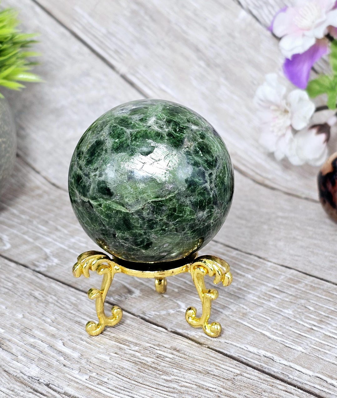Diopside Sphere / 54mm / Green Sphere / Chakra / Rocks and Minerals ...