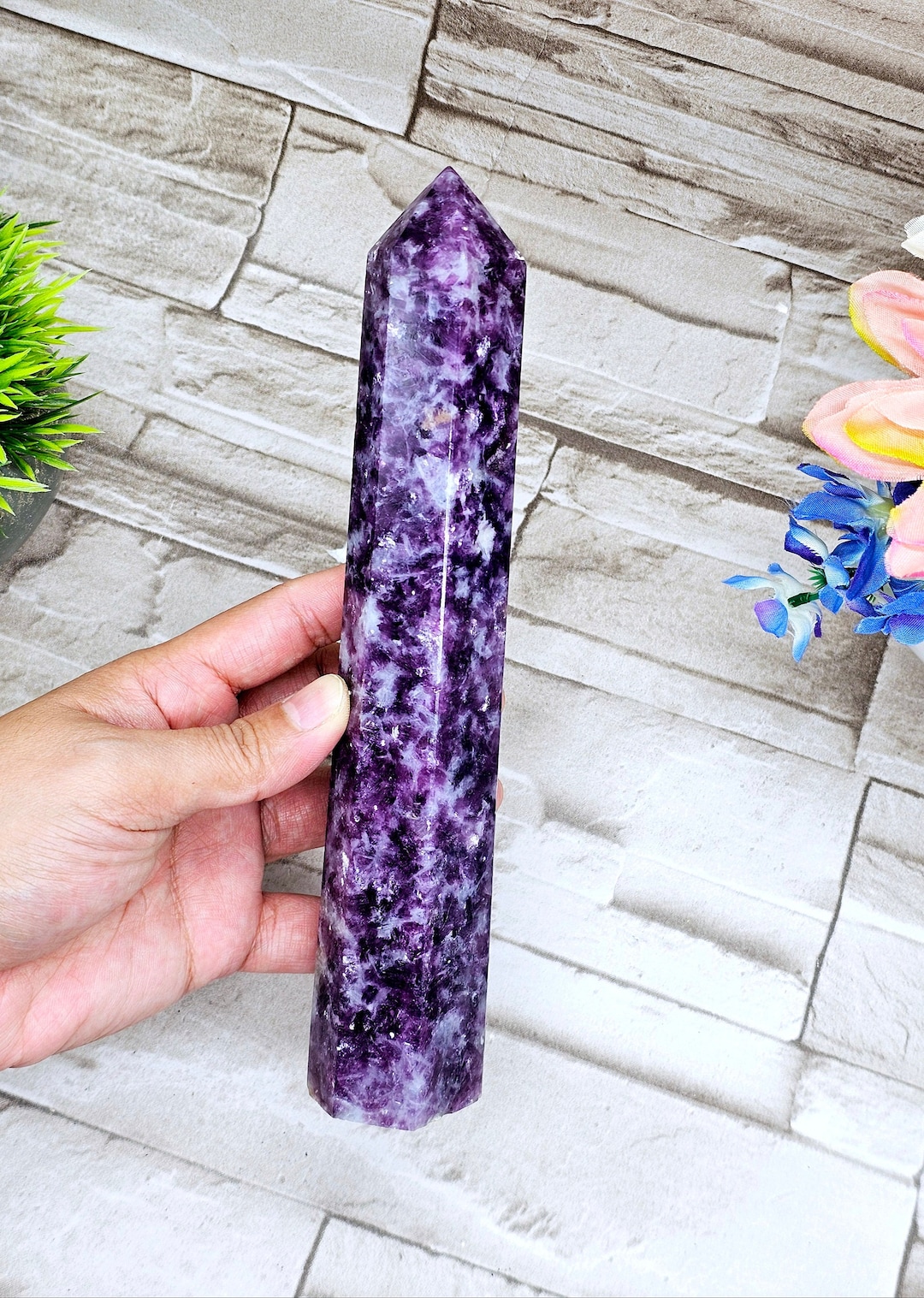 Shiny Purple Mica Tower / 8.5 / Lepidolite / Mica / Purple Tower ...