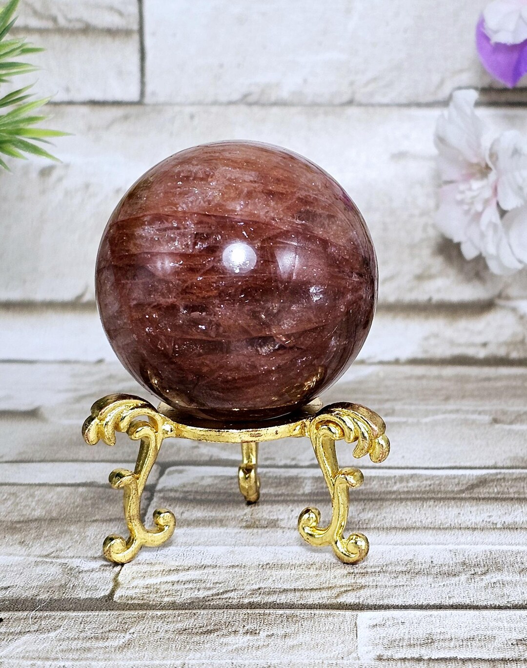 Fire Quartz Sphere / 49mm / Red Fire Quartz / Hematoid / Chakra / Rocks ...