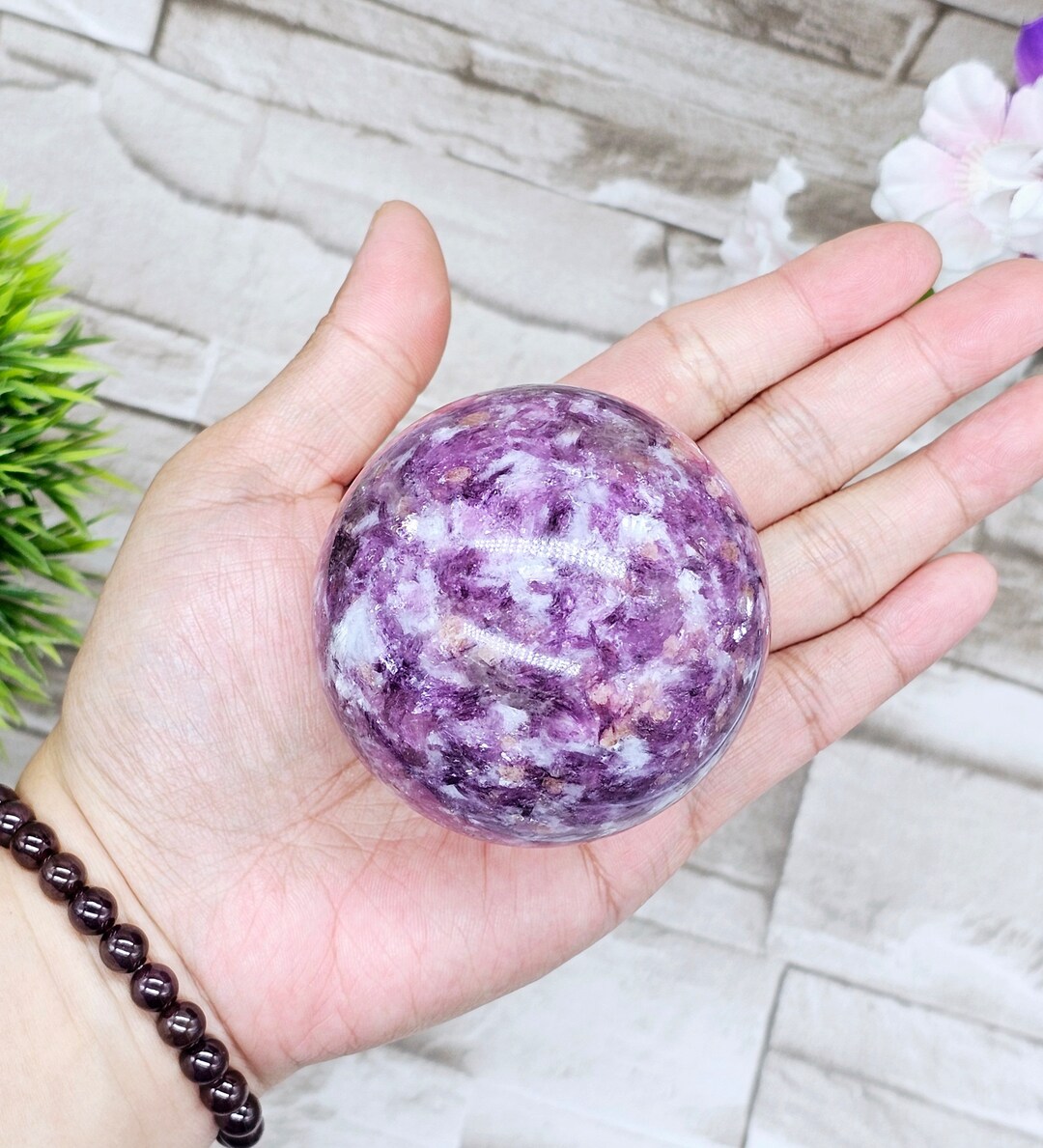 Purple Mica Sphere / 62mm / Chakra/ Shiny Purple Sphere / Rocks and ...