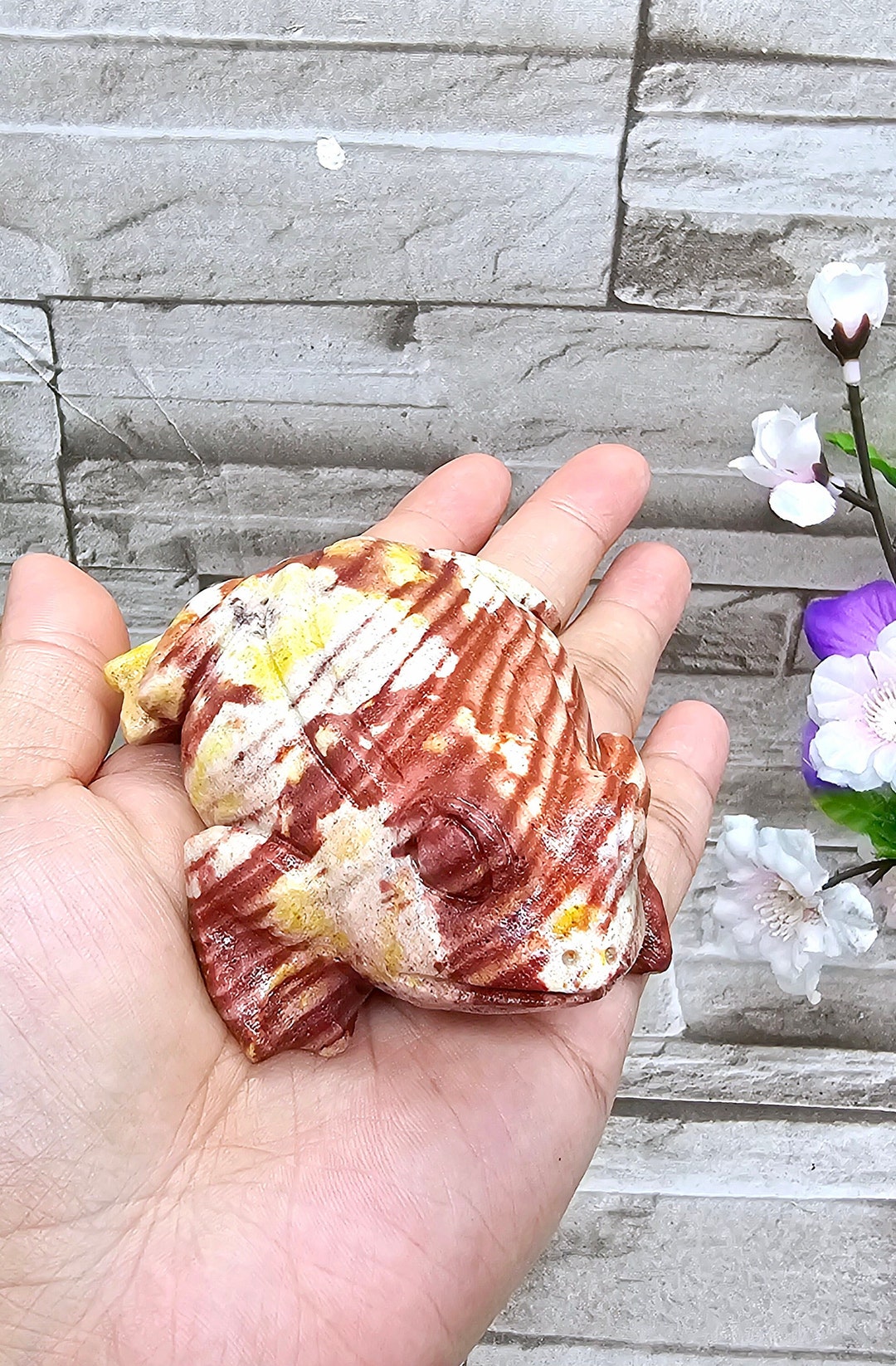Red Banded Jasper Frog Carving / Toad / Chakra / Rocks and Minerals - Etsy