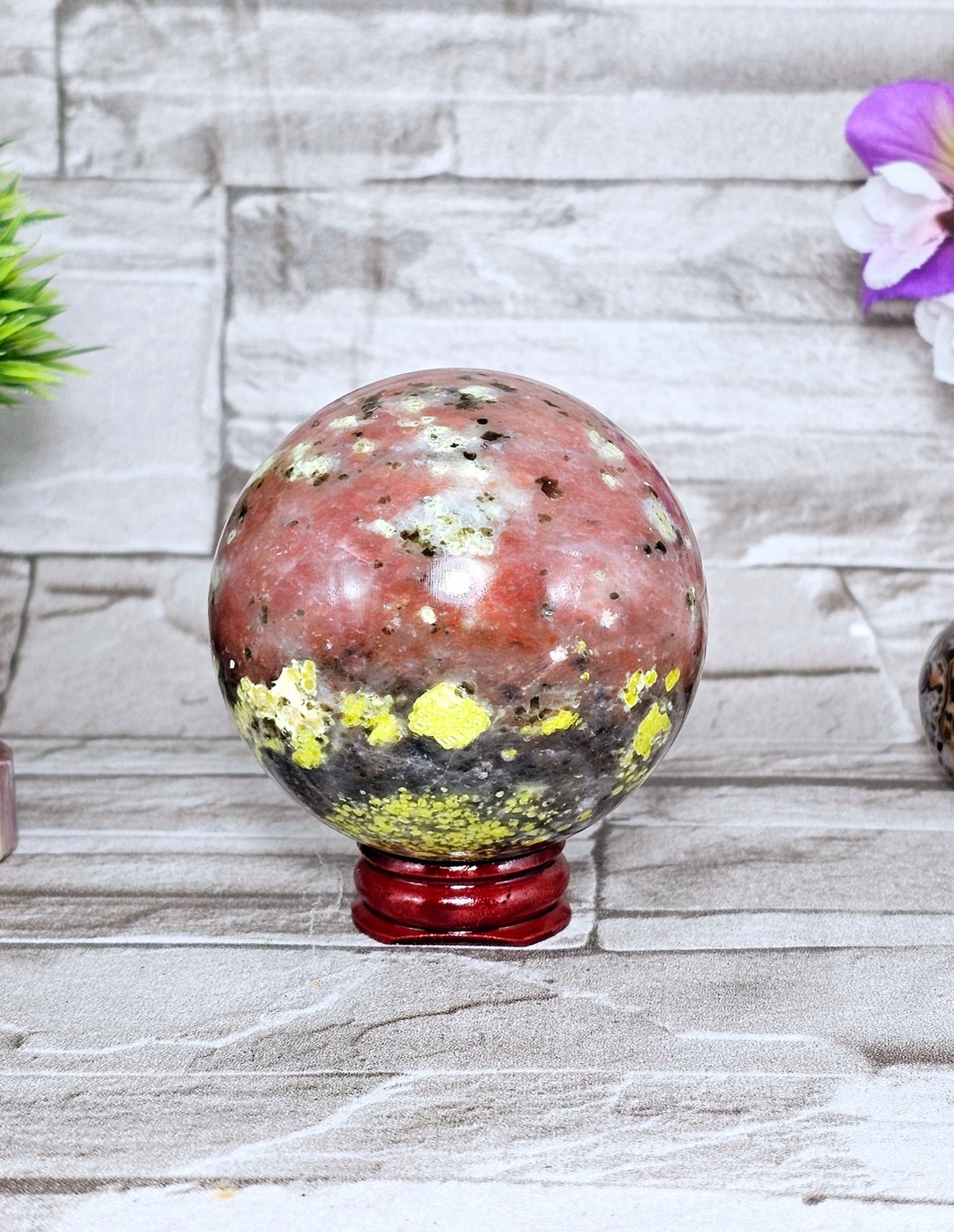 Plum Jade Sphere / 65mm / Green Jade / Chakra / Rocks and - Etsy