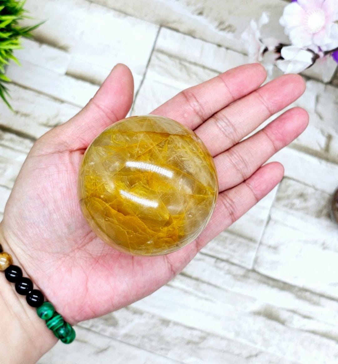 Golden Healer Sphere / 63mm / Yellow Hematoid Quartz / Chakra / Rocks ...