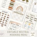 Editable Morning Menu- Neutral - Etsy