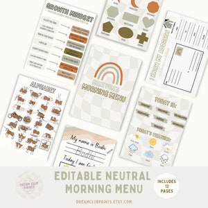 Editable Morning Menu- Neutral - Etsy