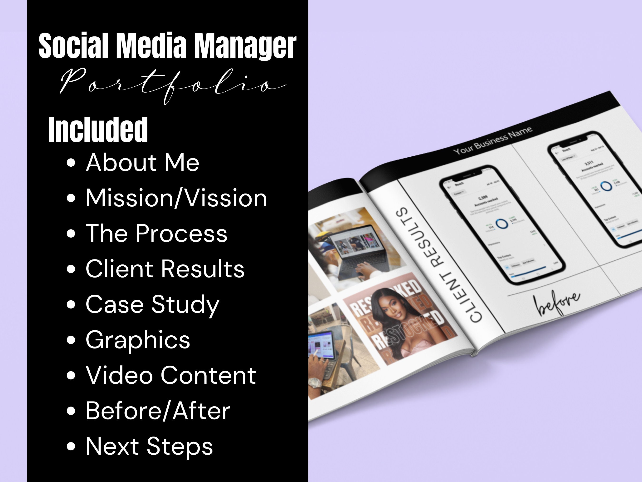 Social Media Manager Portfolio Template - Etsy