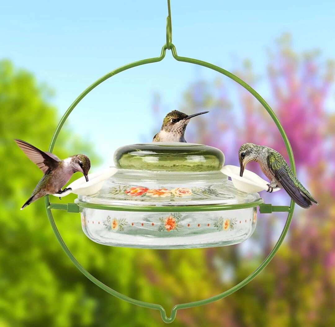 Fairytale Decorative Solid Glass Hummingbird/bird Feeder Original Gift ...