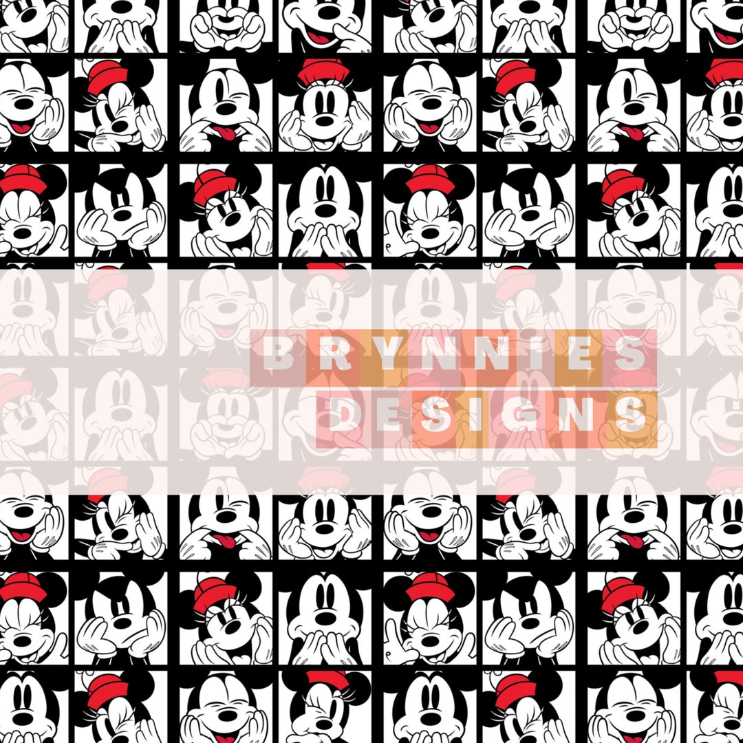 Classic Black & White Magical Mice- Seamless Pattern Design- Repeating ...