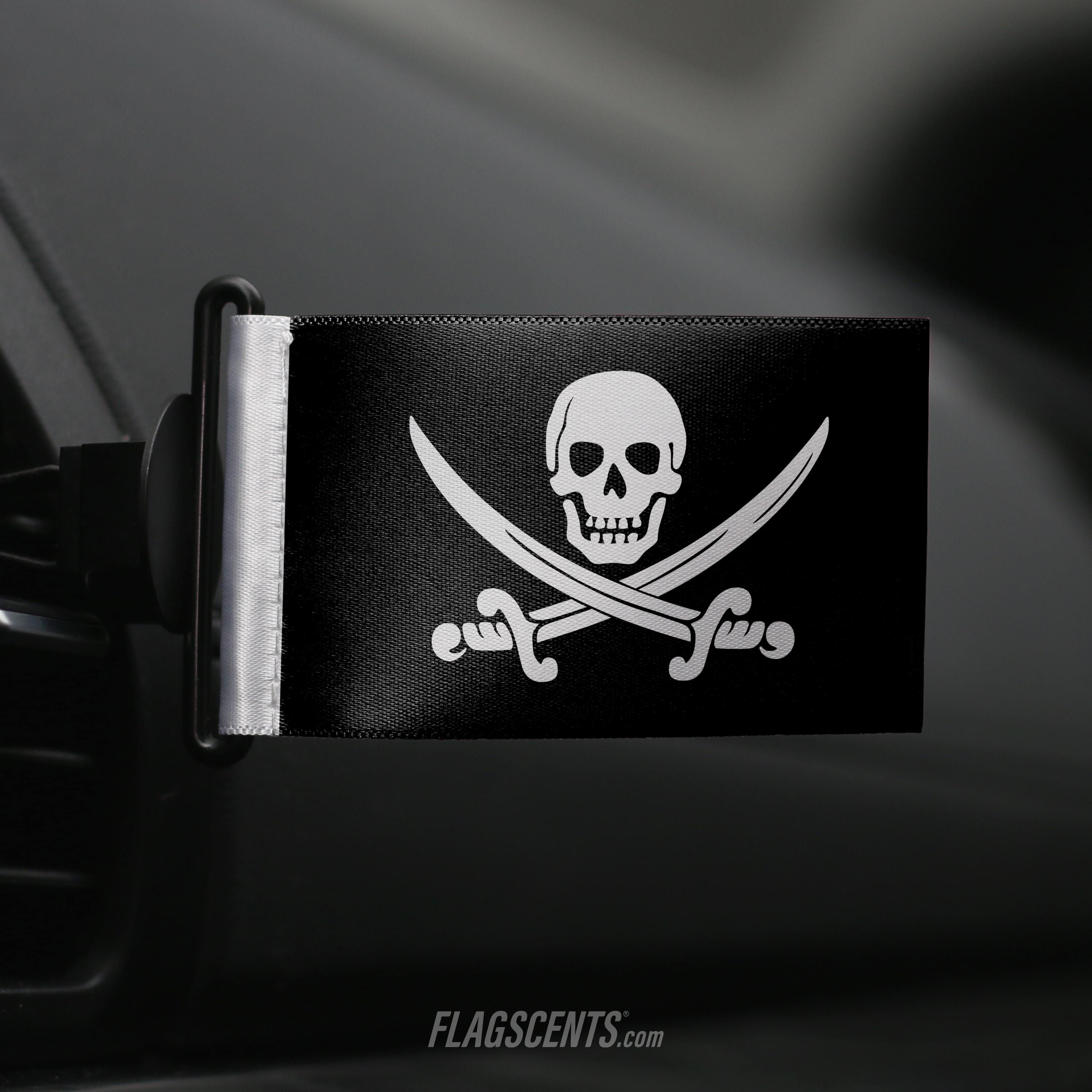 Pirate Jolly Roger Flag Car Air Freshener, Skull & Crossbones Accessory ...