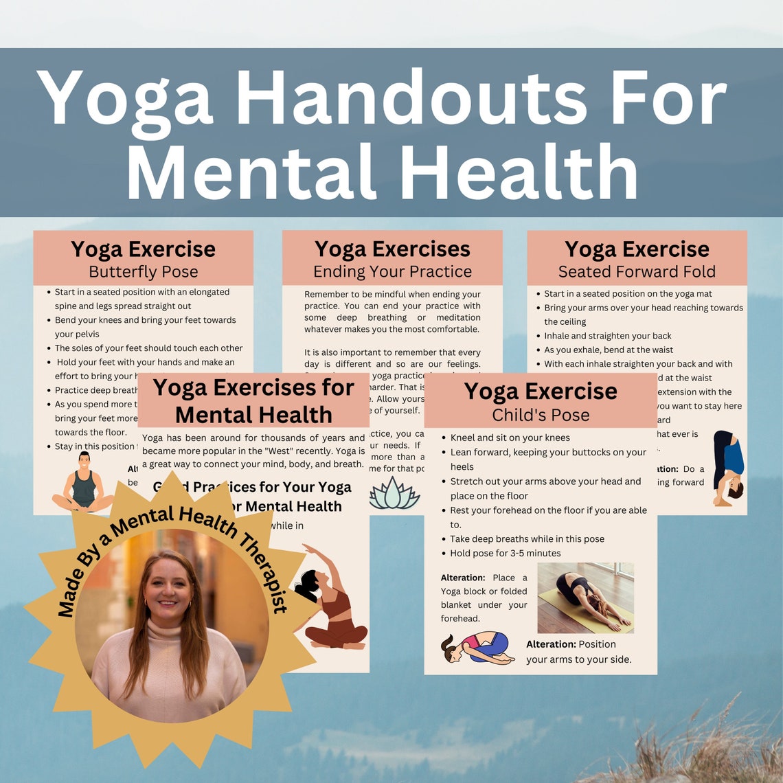 Yoga Handouts for Mental Health: Coping Skills by Therapist | Digital ...