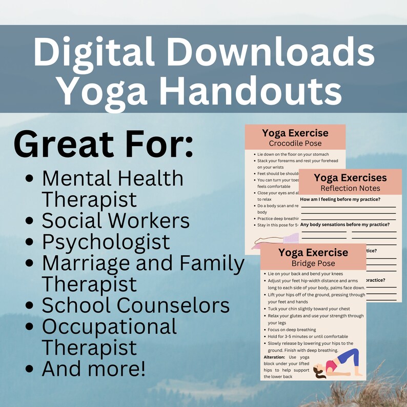 Yoga Handouts for Mental Health: Coping Skills by Therapist | Digital ...