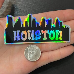 Houston Sticker, Houston TX Holo Sticker Houston Texas Decal, Downtown ...