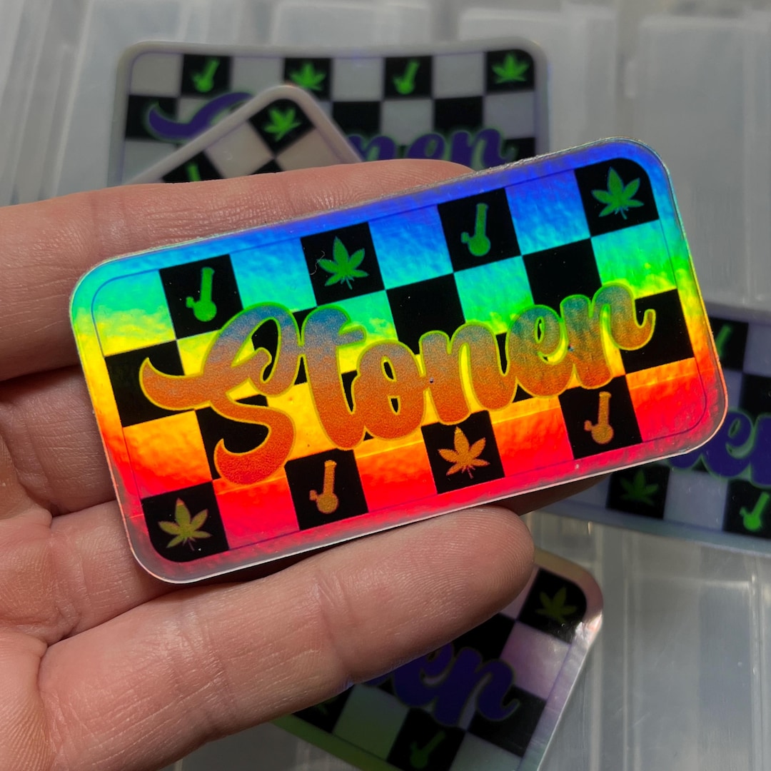 Weed Sticker Stoner Decal 420 Stickers Waterproof Sticker Holographic ...