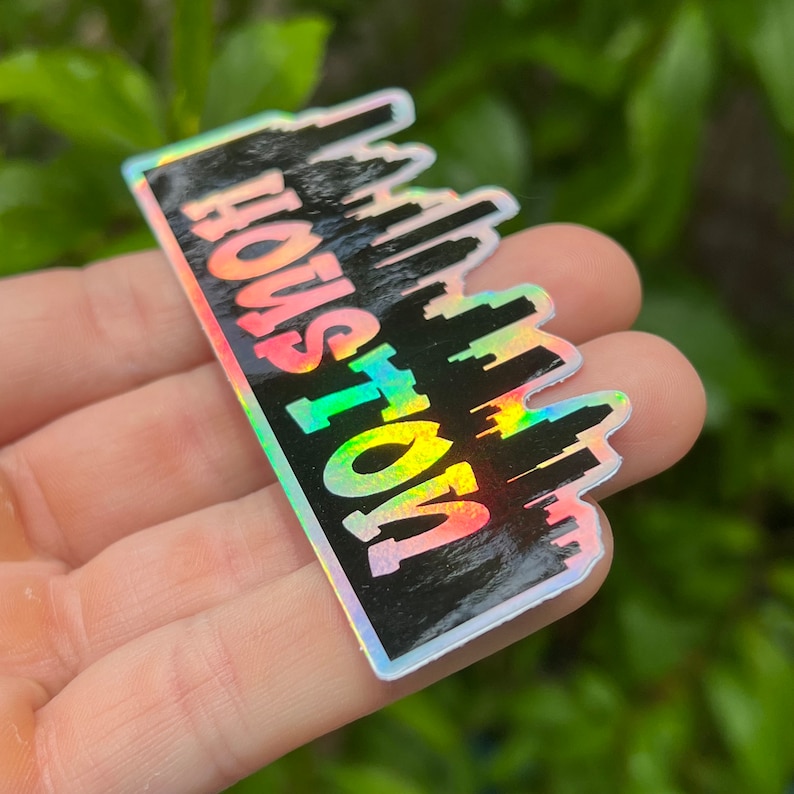 Houston Sticker, Houston TX Holo Sticker Houston Texas Decal, Downtown ...