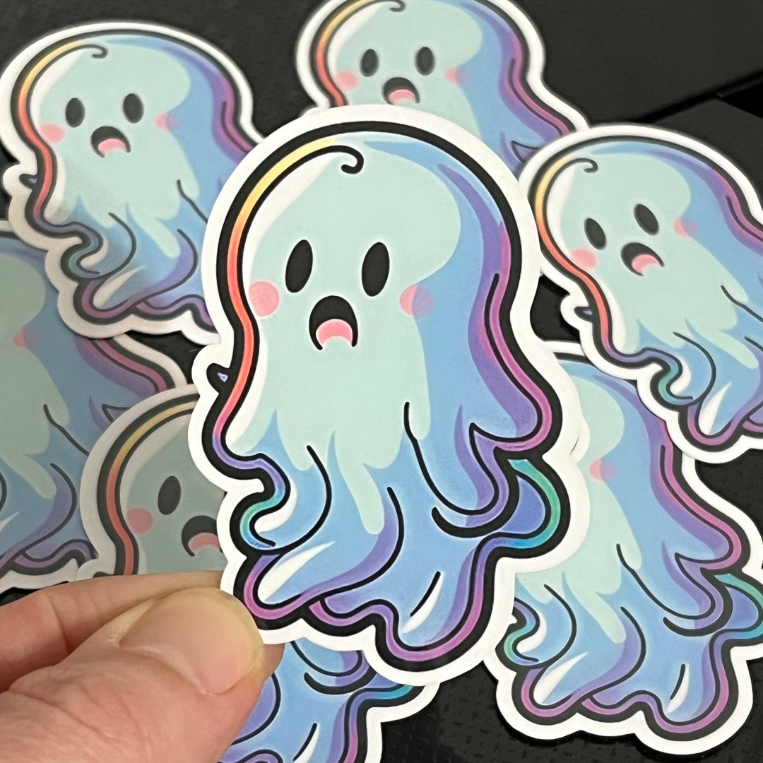 Ghost Sticker Cute Ghost Decal Neon Ghost Sticker Ghost Decals Ghost ...