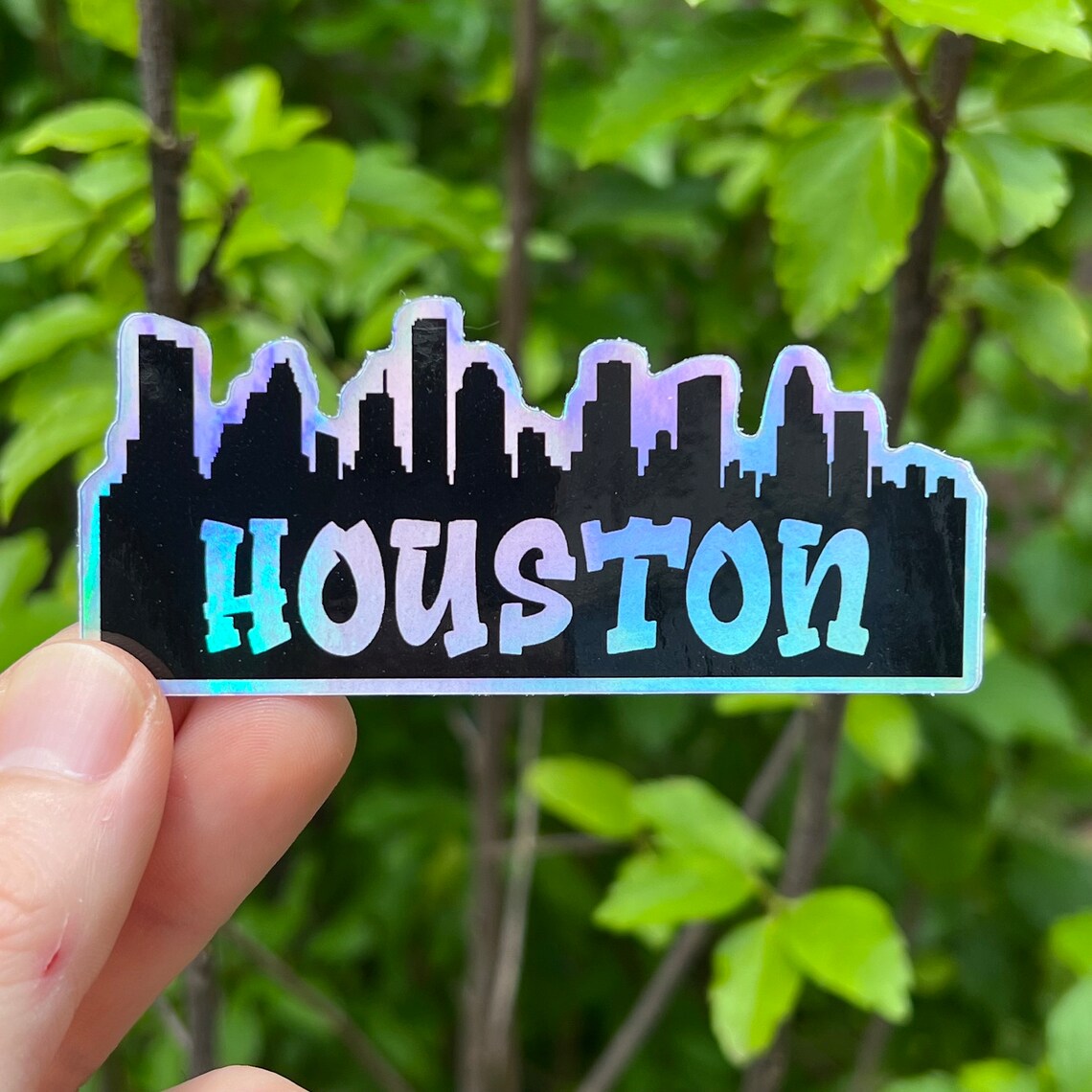 Houston Sticker, Houston TX Holo Sticker Houston Texas Decal, Downtown ...