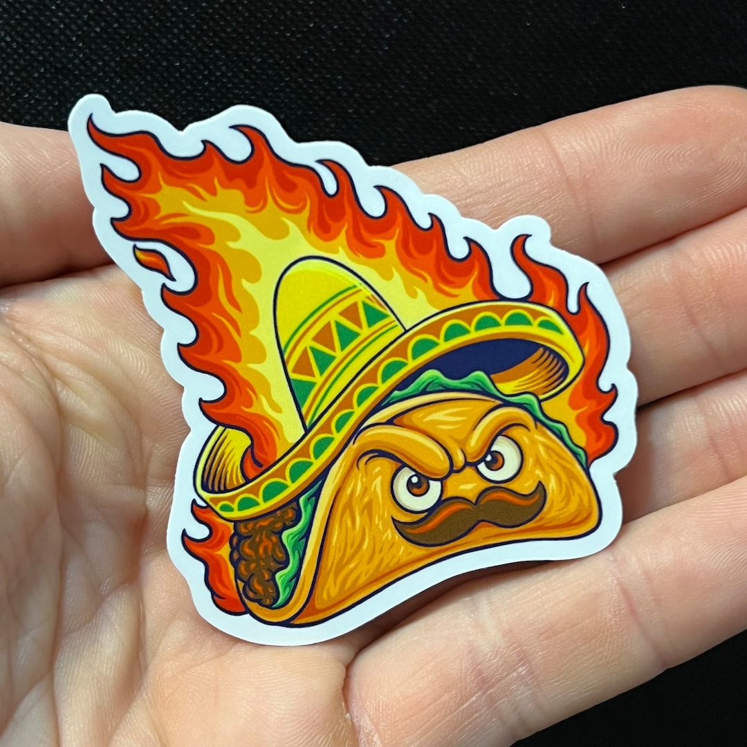 Taco Sticker Sticker for Firefighter Flaming Taco Decal for Tool Box ...