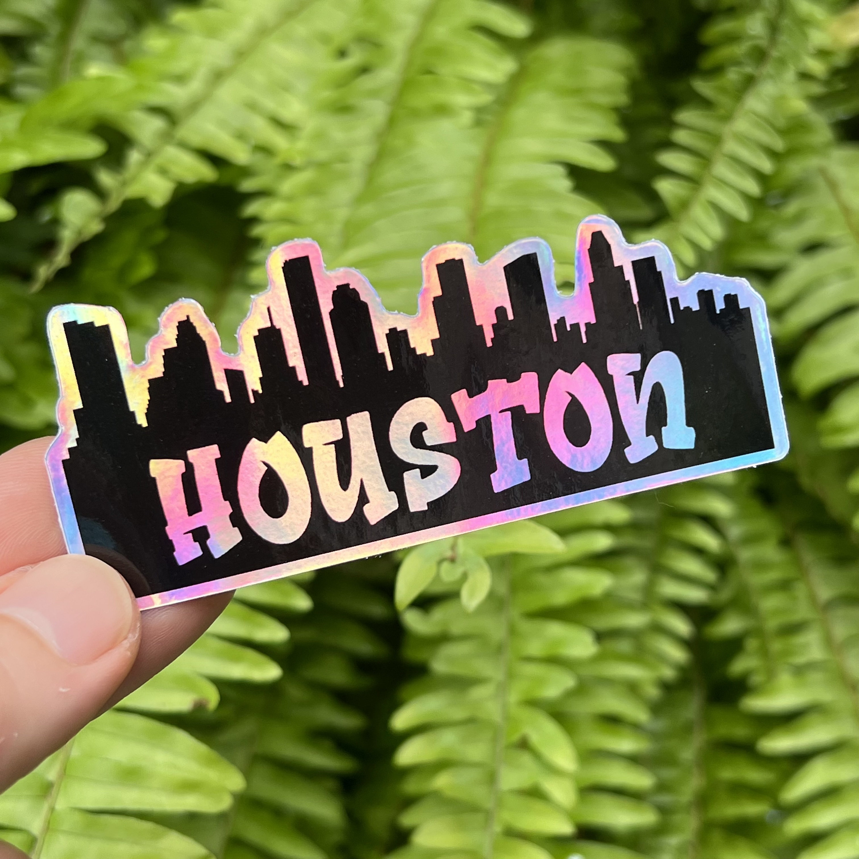 Houston Sticker, Houston TX Holo Sticker Houston Texas Decal, Downtown ...