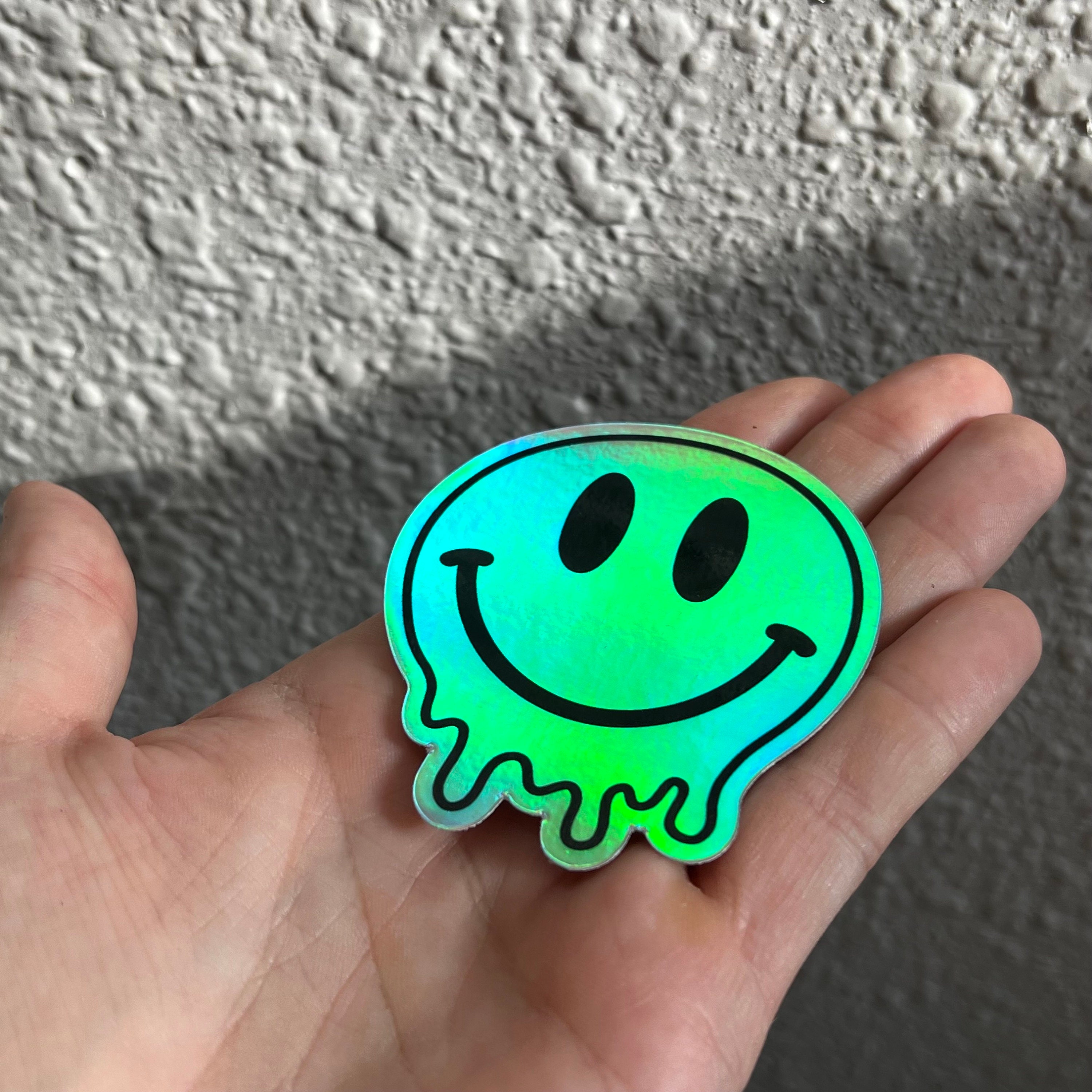 Holographic Happy Face Sticker Drip Dripping Melting Smile for Kindle ...