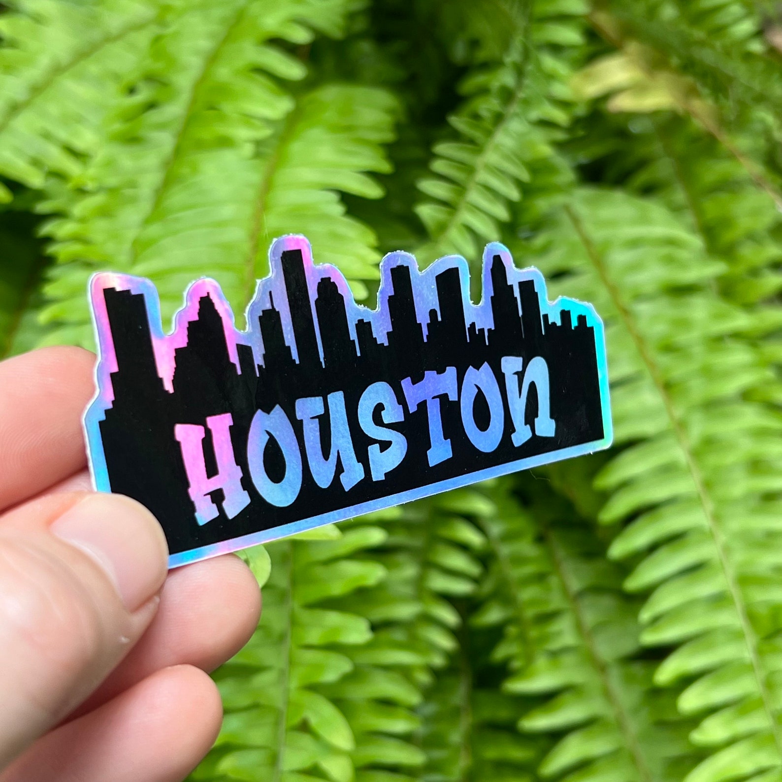 Houston Sticker, Houston TX Holo Sticker Houston Texas Decal, Downtown ...