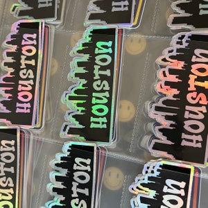 Houston Sticker, Houston TX Holo Sticker Houston Texas Decal, Downtown ...