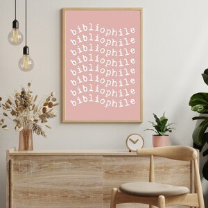 Pink Bibliophile Poster, Bookish Wall Art, Fantasy Book Nook, Book ...