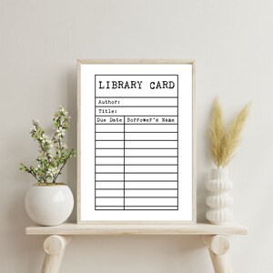 Library Card Print, Library Art, Classroom Decor Printable, School ...
