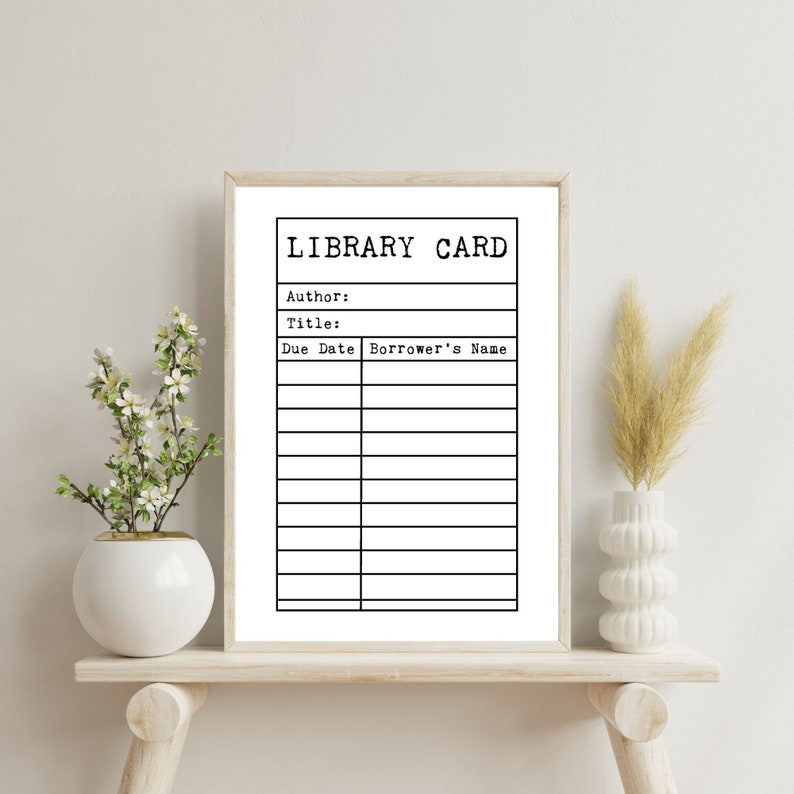 Library Card Print, Library Art, Classroom Decor Printable, School ...