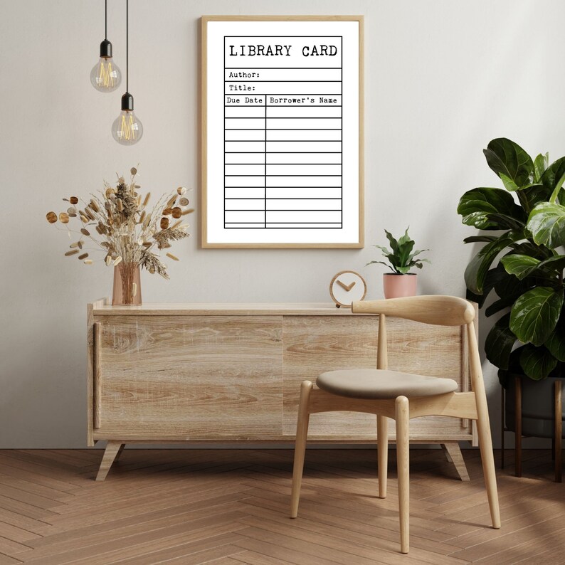 Library Card Print, Library Art, Classroom Decor Printable, School ...
