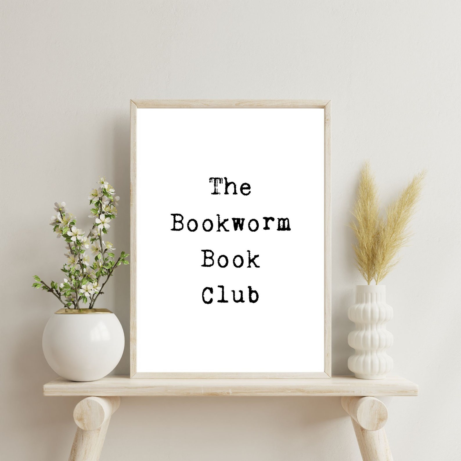 Bookworm Book Club Print, Bookish Wall Art, Book Lover Wall Art, Book ...