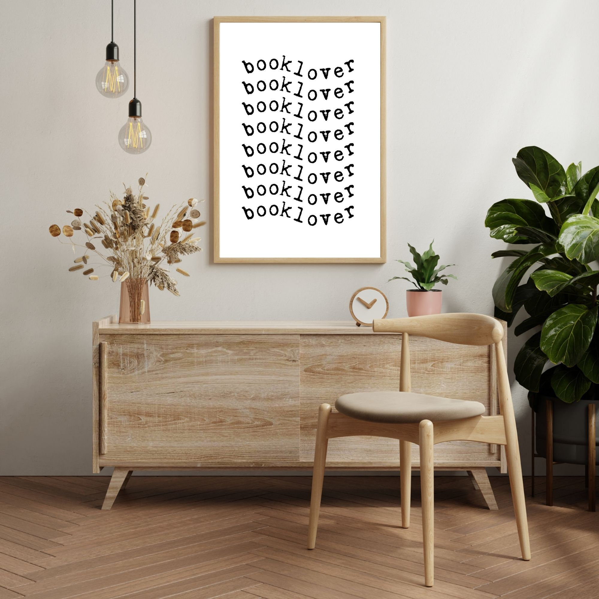 Booklover Printable, Book Stack Decor, Book Shelf Decor, Neutral Book Decor, Home Library Decor ...