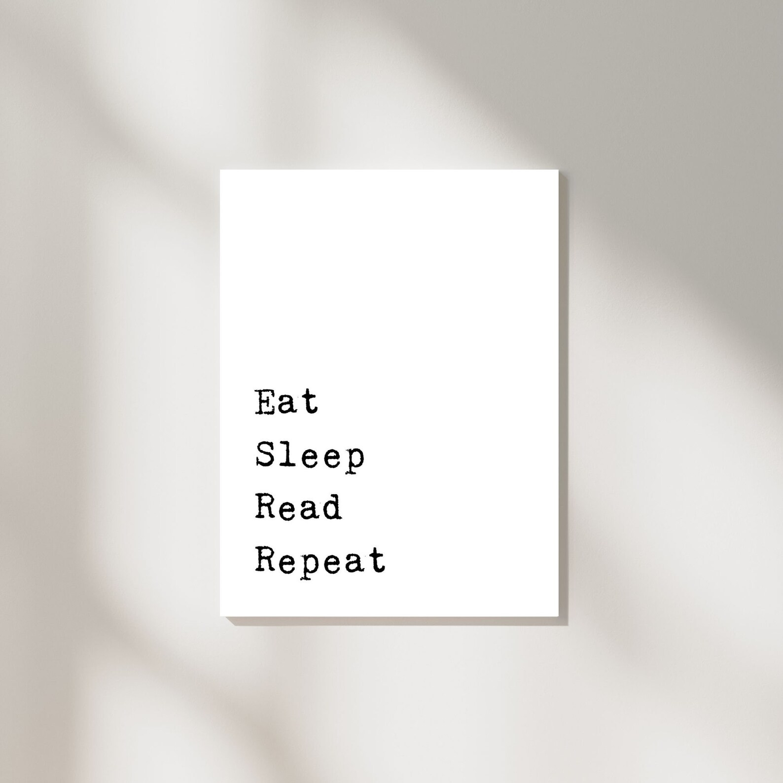Eat Sleep Read Repeat Print, Home Library Decor, Reading Nook Decor ...