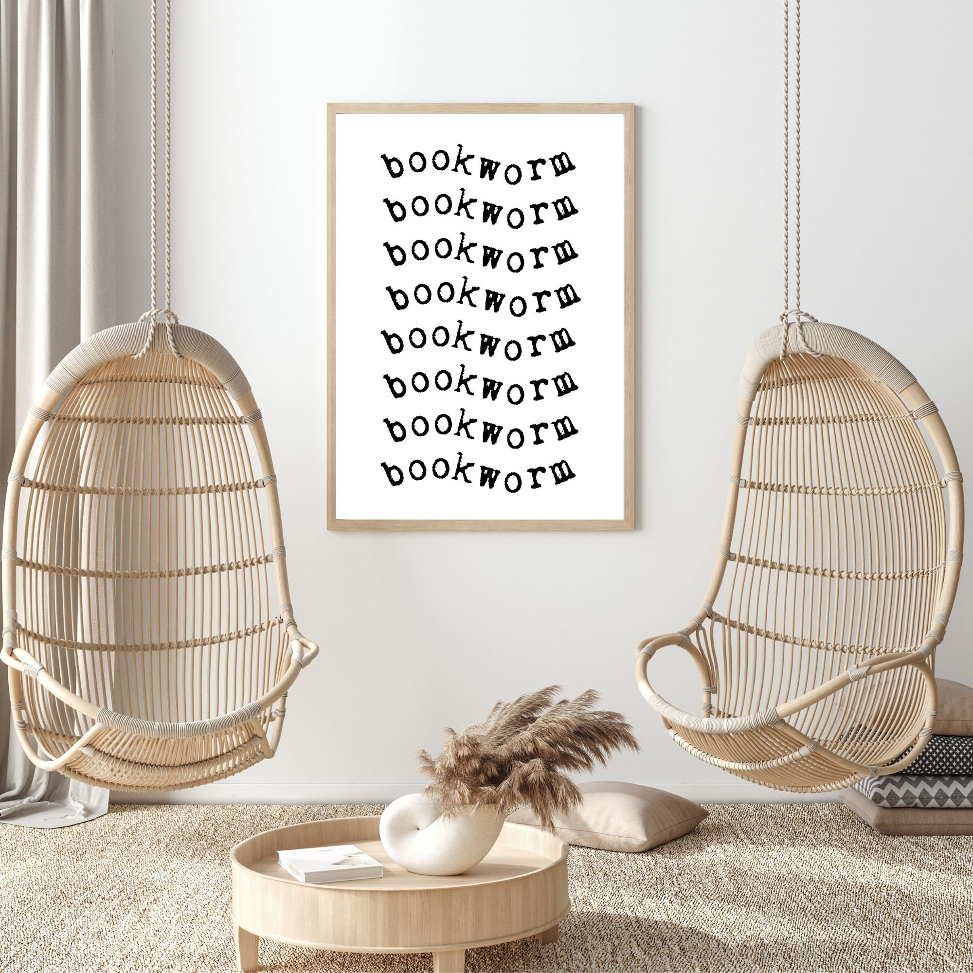Bookworm Printable, Book Nook Library, Reading Nook Decor, Book Lover ...