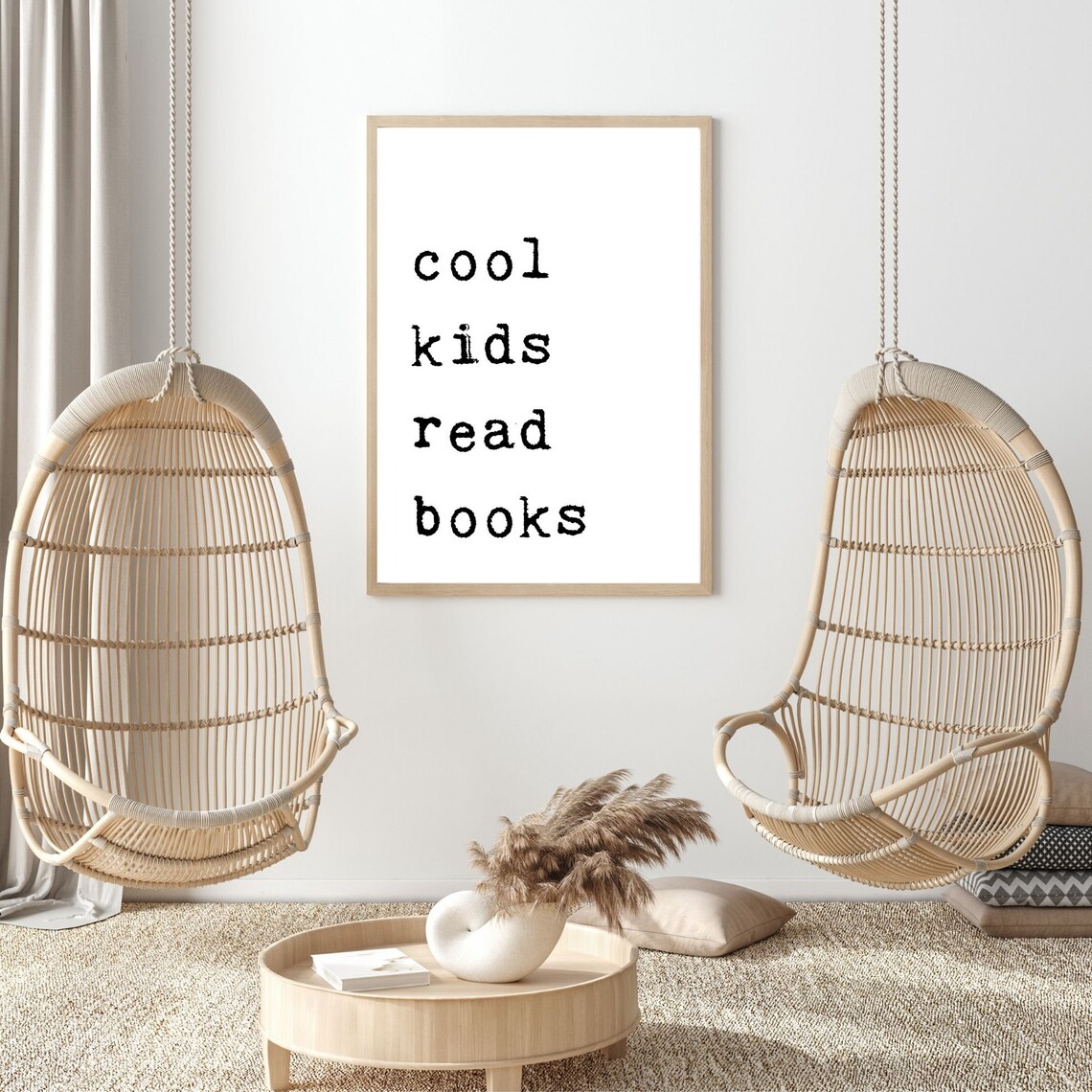 Cool Kids Read Books, Classroom Wall Decor Quotes, Black and White ...