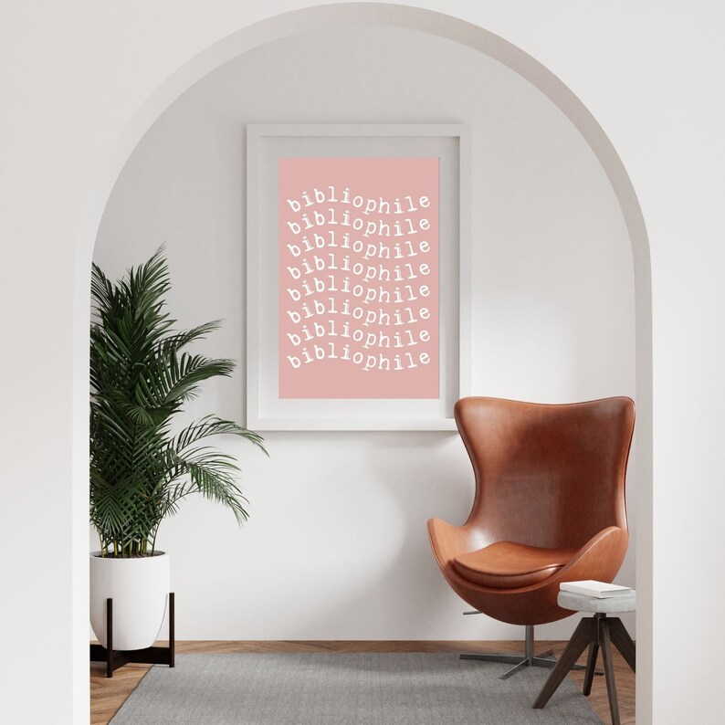 Pink Bibliophile Poster, Bookish Wall Art, Fantasy Book Nook, Book ...